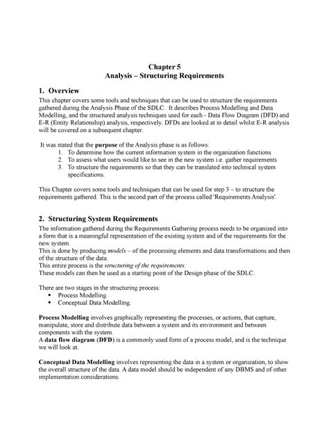 Chapter 5 Chapter 5 Analysis Structuring Requirements 1 Overview This Chapter Covers Some
