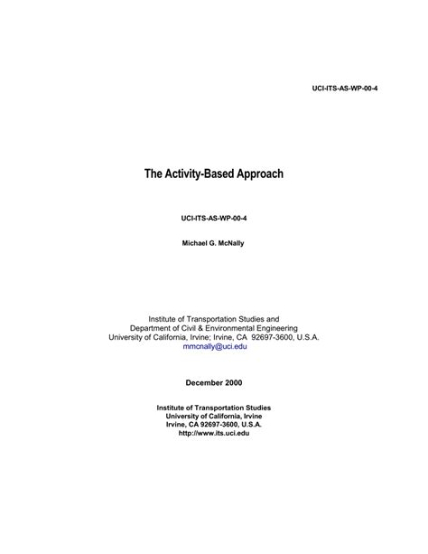 PDF The Activity Based Approach
