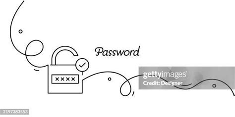 One Continuous Line Drawing Of Password Icon Single Line Vector Illustration High Res Vector
