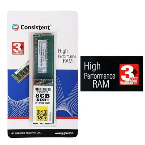 Consistent Ram 8gb Ddr4 2666 Mhz For Desktop With 3 Years Warranty