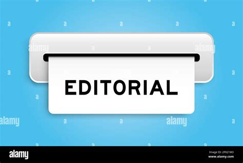 White Coupon Banner With Word Editorial From Machine On Blue Color Background Stock Vector Image