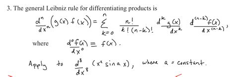 Solved 3 The General Leibniz Rule For Differentiating