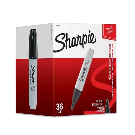 Sharpie Permanent Markers Chisel Tip Black 36 Pack 2083007 Image 1