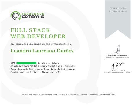 Github Leandrolaureanodcertificacao Full Stack Web Full Stack Web Developer