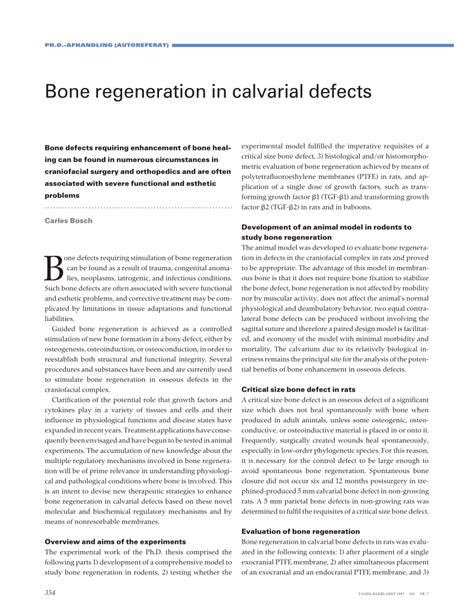 Pdf Bone Regeneration In Calvarial Defects