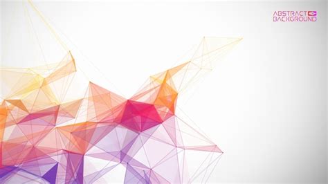 네트워크 배경 개요입니다 흰색 바탕에 선 격자 삼각형 구조의 기술 비즈니스 개념을 연결합니다 글로벌 인터넷 통신 다채로운 기술 배경입니다 벡터 일러스트 레이 션 Eps