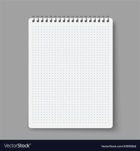 Notebook Line Squared Dot Diary Template Notepad Vector Image