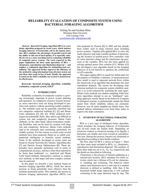 Pdf Reliability Evaluation Of Composite System Using Bacterial