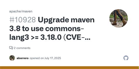 Upgrade Maven 38 To Use Commons Lang3 3180 Cve 2025 48924 Ghsa