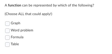 Solved A Function Can Be Represented By Which Of The Chegg