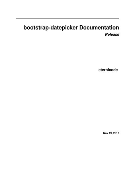 Bootstrap Datepicker Documentation Release Pdf Bootstrap Front