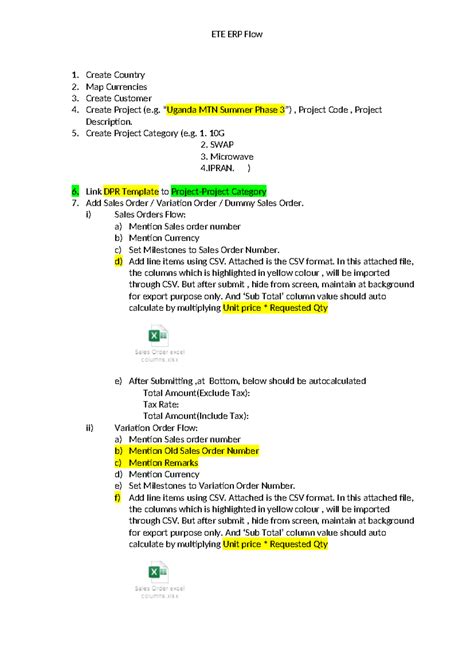 Erp Software Flow Ete Erp Flow Create Country Map Currencies Create Customer Create Project E
