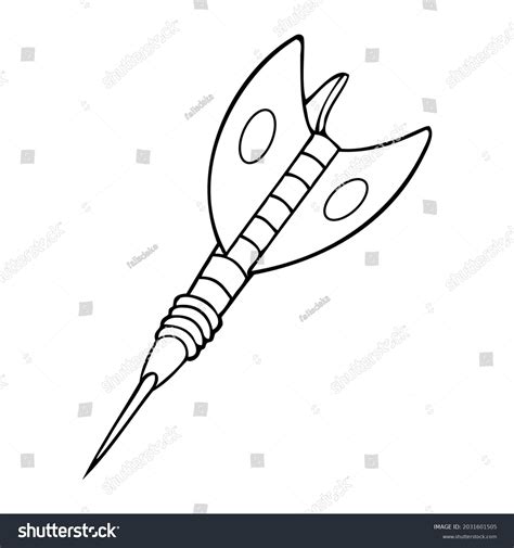 Darts Line Vector Illustrationisolated On White Stock Vector Royalty Free