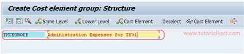 How To Create Cost Element Group In SAP