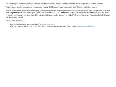 Remote Serviceability And Support Overview Dell Telecom Infrastructure Automation Suite 2 1