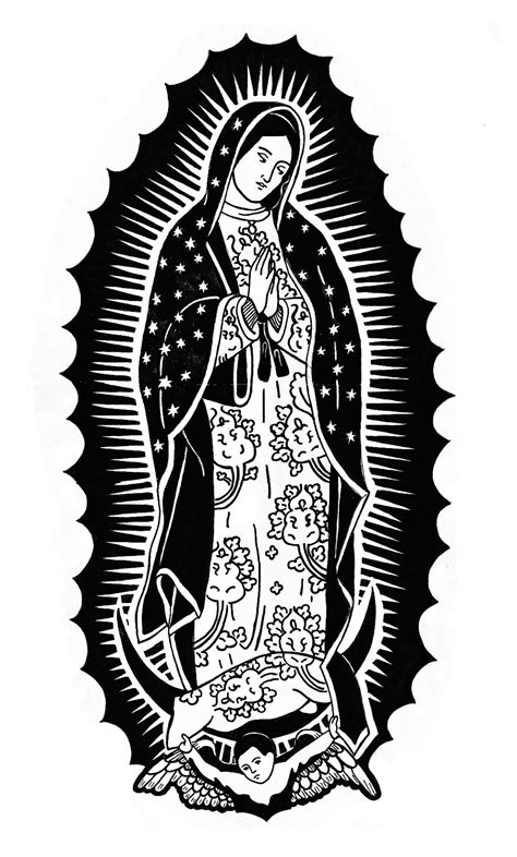 Virgen De Guadalupe Easy Drawing
