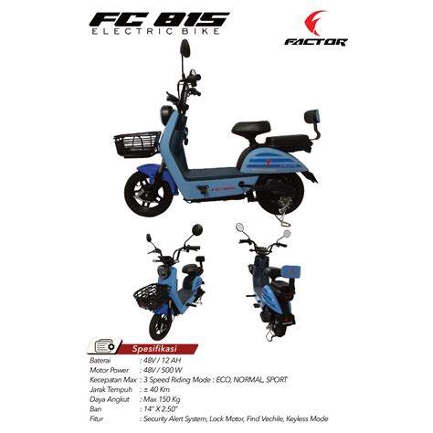 Jual Sepeda Listik Electric Bike Factor Fc815 Original Bergaransi Resmi By Pacific Shopee