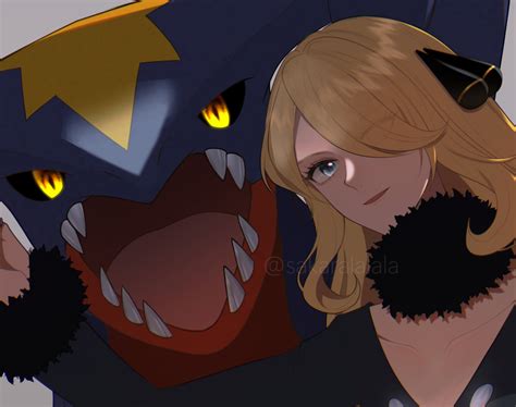 Cynthia And Garchomp Pokemon And More Drawn By Sakaralalala Danbooru