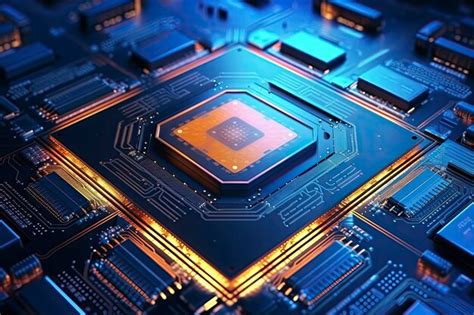 Premium Ai Image Futuristic Central Processor Unit Powerful Quantum Cpu Motherboard