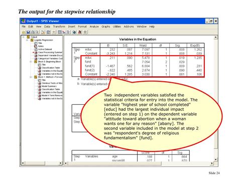 PPT Stepwise Binary Logistic Regression PowerPoint Presentation Free