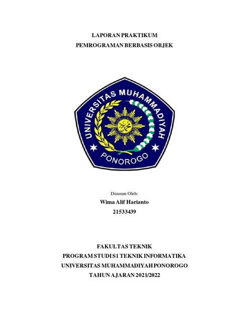 laporan praktikum pemrograman berorientasi objek pdf