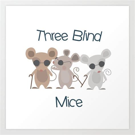 Whimsical Three Blind Mice Art Print