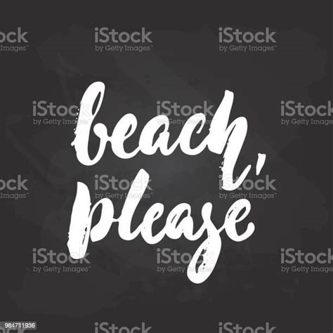 비치 제발손으로 그린 시즌 휴일 검은 칠판 배경에 고립 된 레터링 문구 배너 인사말 카드 포스터 디자인에 대 한 재미 있는 브러시 잉크 벡터 일러스트 검은색에 대한 스톡