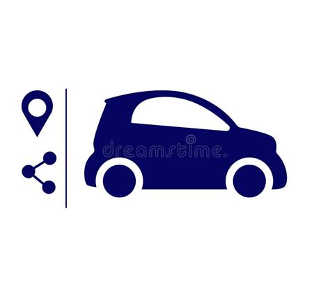 Car Sharing Icon Abstract Design Concept With Car Station Located And Car Shared Pin Vector