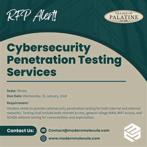 Rfp For Cybersecurity Testing Services By The Village Of Palatine Modern Molecule Bids Posted