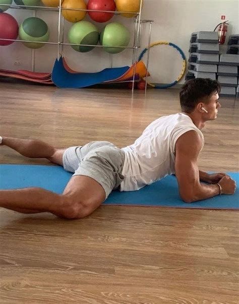 Some Floor Work Frog Pose Men Guy Bending Over Man Bending Over