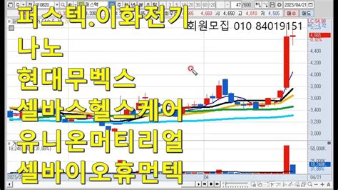 관심종목 퍼스텍이화전기나노현대무벡스셀바스헬스케어유니온머티리얼셀바이오휴먼텍 Youtube