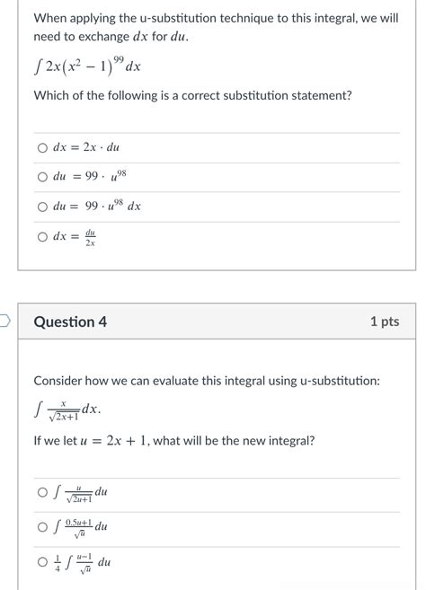 Solved When Applying The U Substitution Technique To This