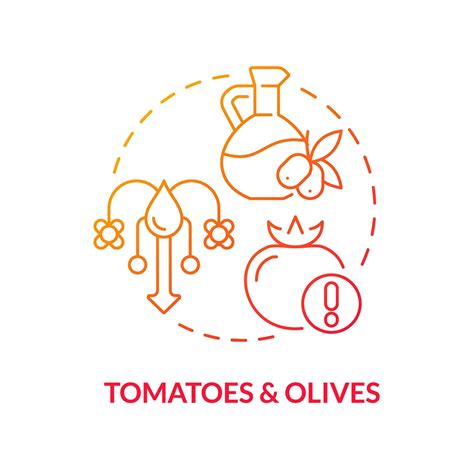 Gradient Tomatoes And Olives Icon Representing Heatflation Concept Isolated Vector Thin Line
