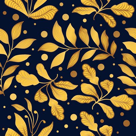 Luxurious And Elegant Gold Flower Pattern Hand Drawn Seamless Floral Pattern For Fashion