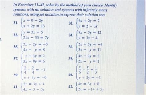 Solved In Exercises 31 42 Solve By The Method Of Your Chegg Com