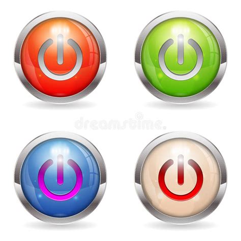 On Off Glossy Icon Stock Vector Illustration Of Reflection