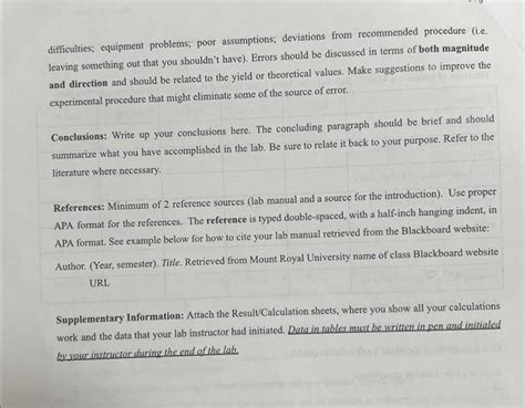 FORMAL LAB REPORT FORMAT Before You Start Writing Chegg