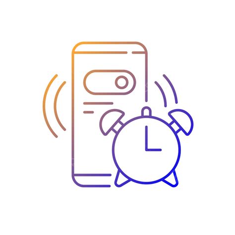 Red Alarm Clock Vector Hd Png Images Alarm Clock Gradient Linear