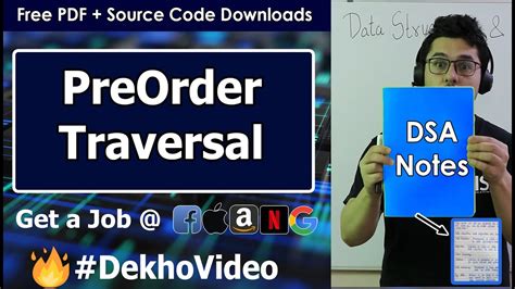 Preorder Traversal In A Binary Tree With C Code Youtube