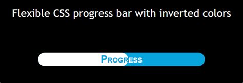 html how to implement a flexible progress bar with inverted text