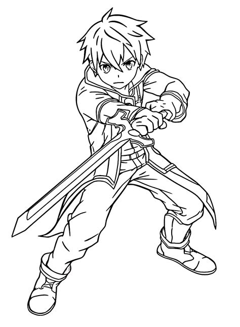Sao Kirito Coloring Page Free Printable Coloring Pages