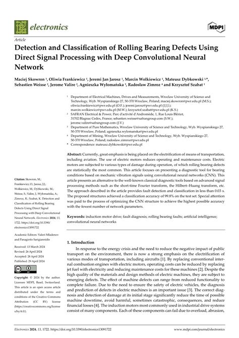 Pdf Detection And Classification Of Rolling Bearing Defects Using