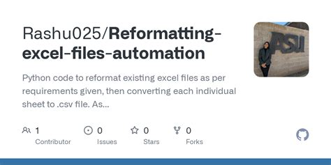 Github Rashu025reformatting Excel Files Automation Python Code To Reformat Existing Excel