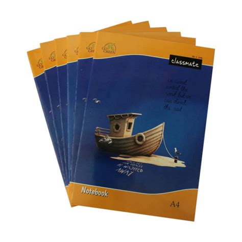 Pack Of 6 Classmate Boat Printed A4 Note Book Np