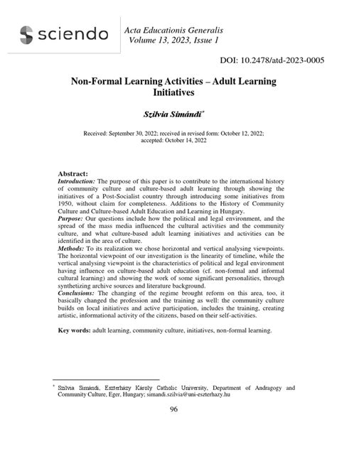 Non Formal Learning Activities Adult Learning In Pdf Non Formal Learning Activities Adult Learning In Pdf