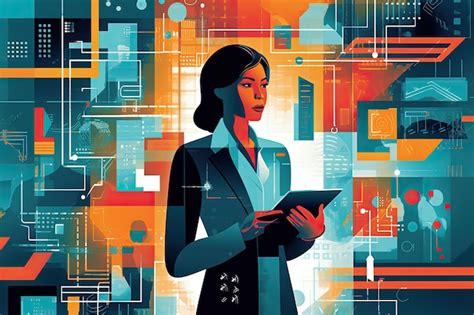 Premium Photo Illustration Of Empowered Female Data Scientist Analyzing And Visualizing