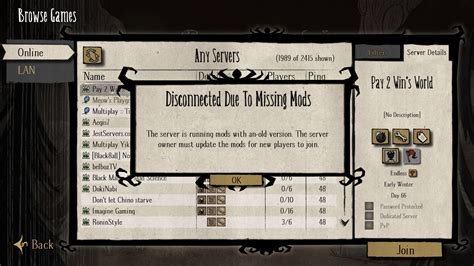 Disconnected Due To Missing Mods Dont Starve Together Klei Entertainment Forums