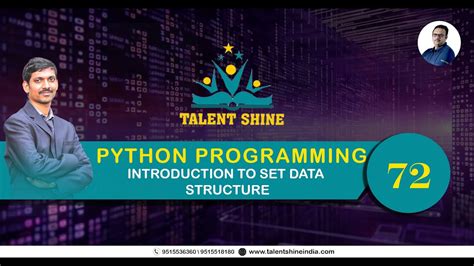 Python Programming Introduction To Set Data Structure Youtube