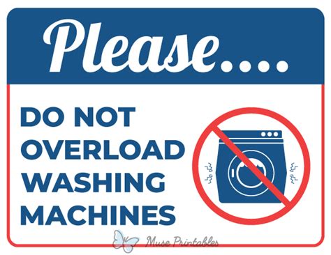 Printable Please Do Not Overload Washing Machines Sign
