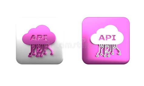 Colorful Cloud Api Interface Icon Isolated On White Background Application Programming
